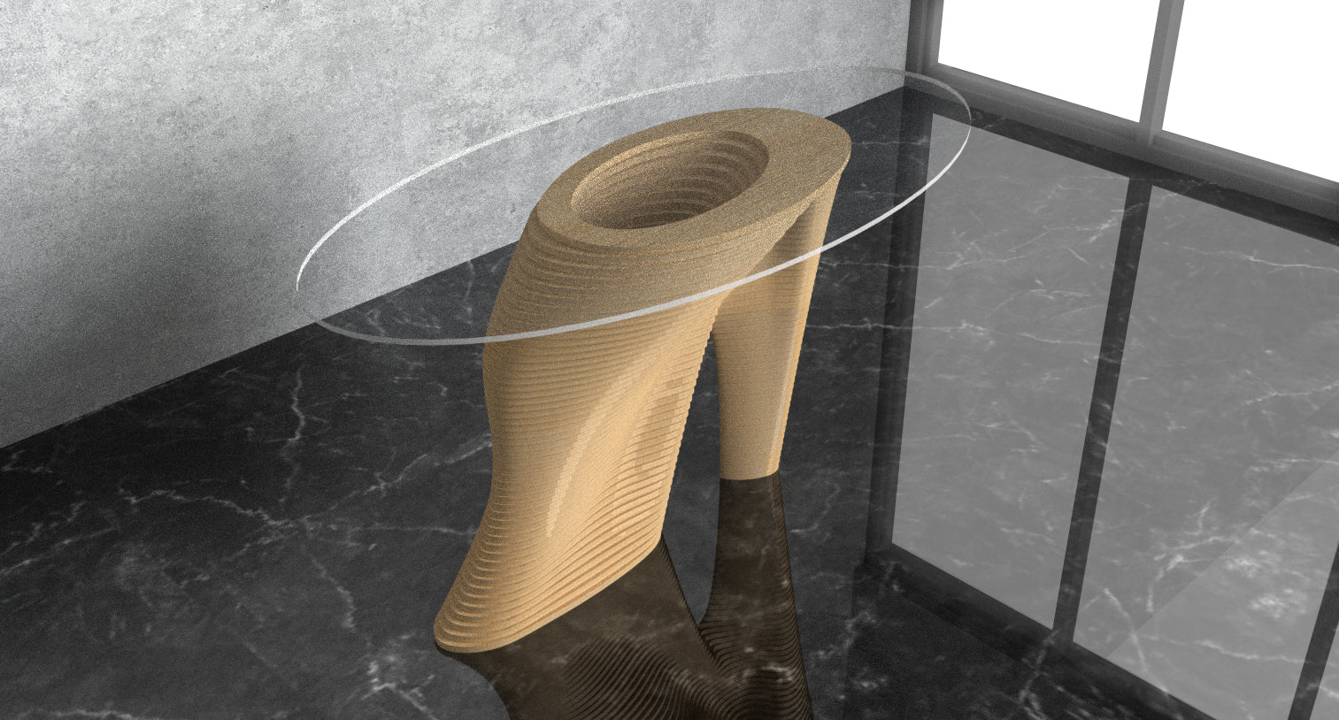 Design F39 - Parametric Wood Coffee Table - Twin Pillars – CNC Woodarts