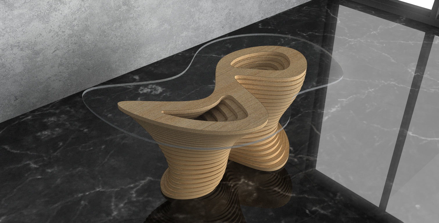 Design F44 - Parametric Flowing Form Bar Stool – CNC Woodarts