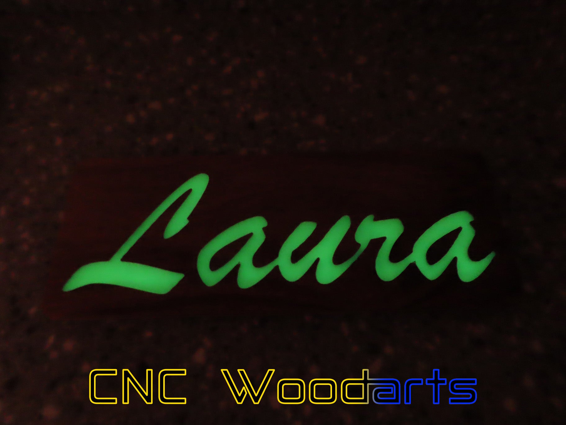 Custom Glow in the Dark Koa Wood Name Plates - Chose your name – CNC ...